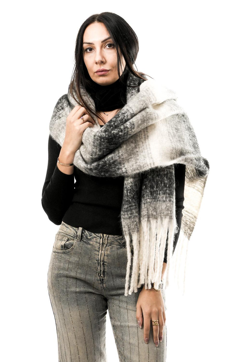 Sciarpa Donna Rino & pelle ERICA.7002512 BLACK WHITE | TFNY Boutique